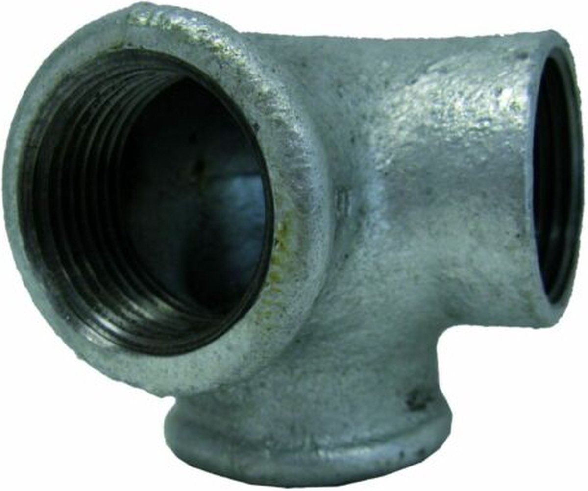 knie met zijspruit gegalvaniseerd, 3x binnendraad 1/2 inch | bol.com
