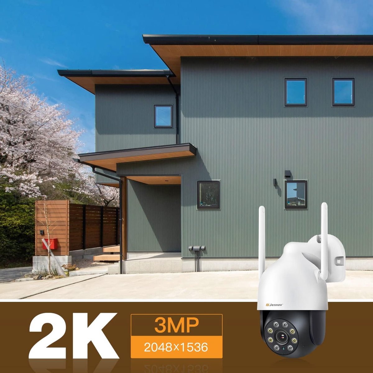 Jennov - Bewakingscamera - Buiten - WiFi - 3MP IP Camera - Buiten met ...