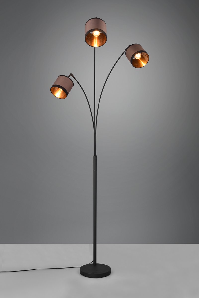 REALITY DAVOS Vloerlamp - Zwart mat - taupe | bol