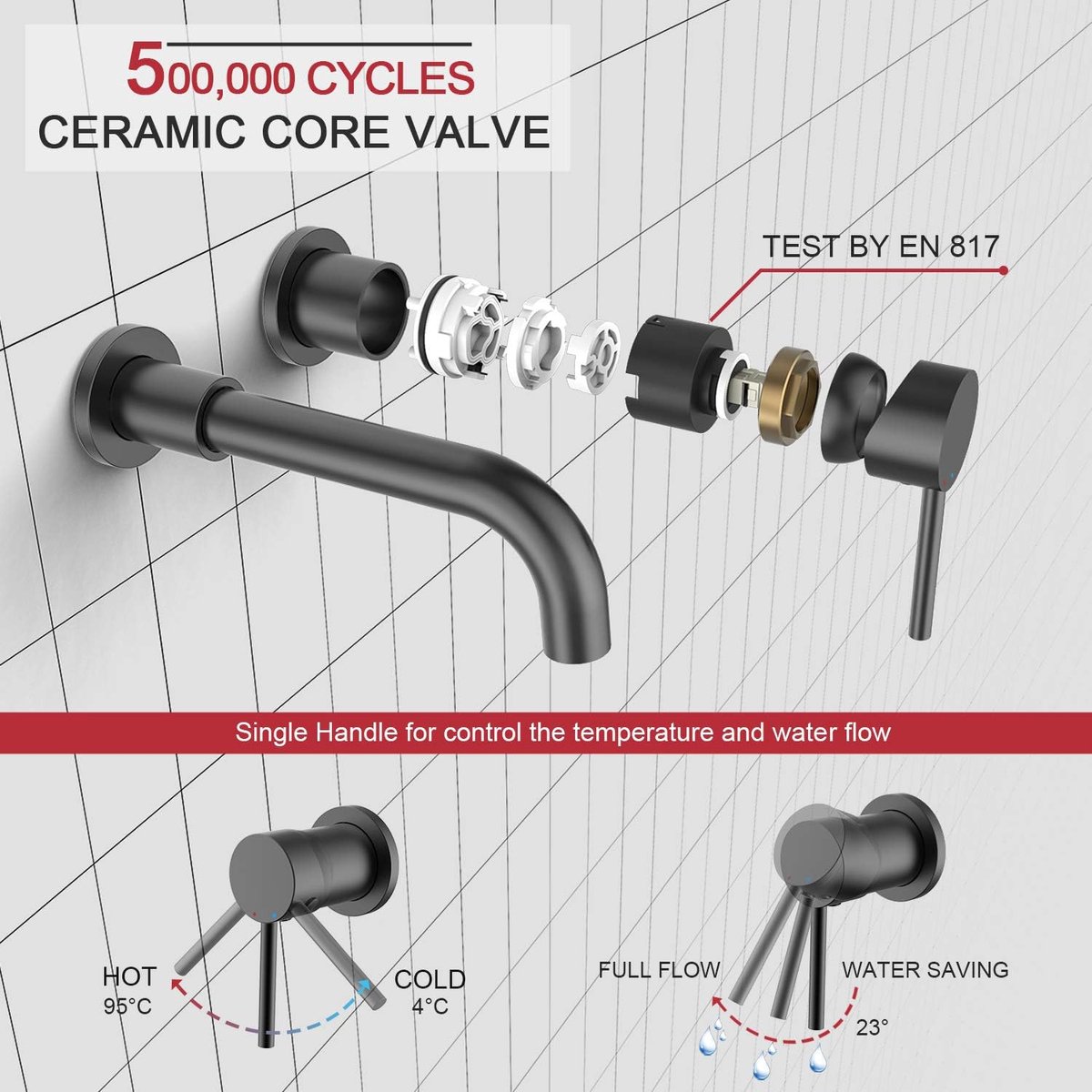 2-gaats waterkraan badkamer 360° draaibare armatuur, inbouwkraan ...