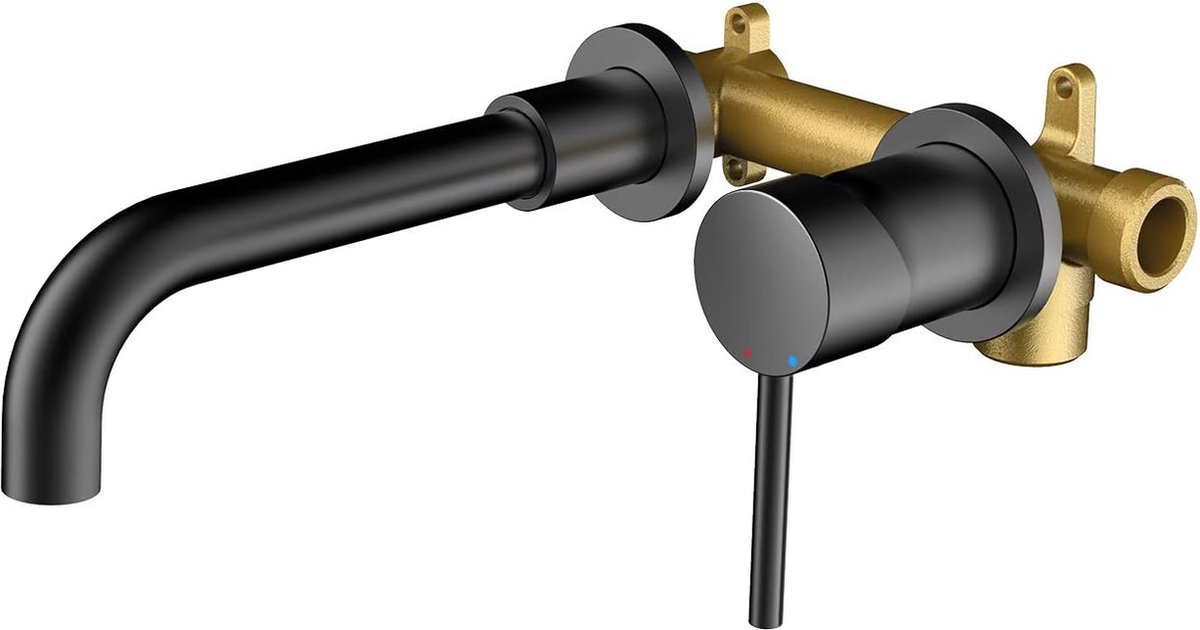 2-gaats waterkraan badkamer 360° draaibare armatuur, inbouwkraan ...