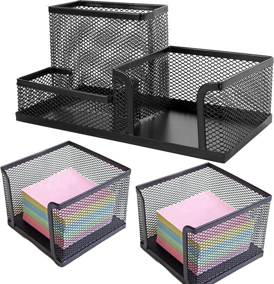 3 stuks bureau-organizer, bureau-organizer, metaal, mesh, organisator ...