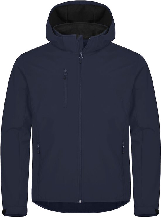 Clique Softshell jas met Capuchon Basic Heren - Dark Navy - Maat XL | bol