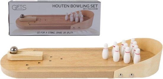 Gifts@Home-Mini Bowling Set - Tafelmodel - Hout -Reisspel | Games | bol