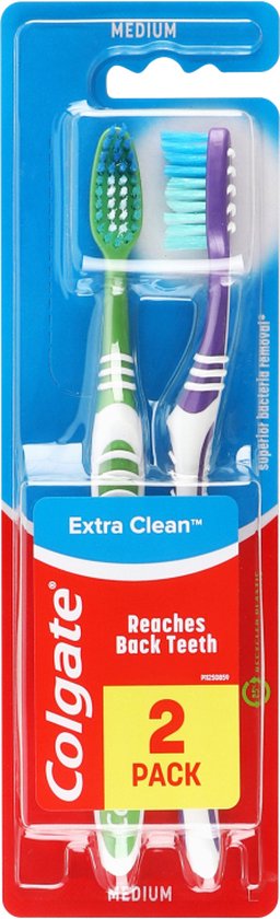 Colgate Extra Clean Medium Tandenborstel - 2 Pack | bol