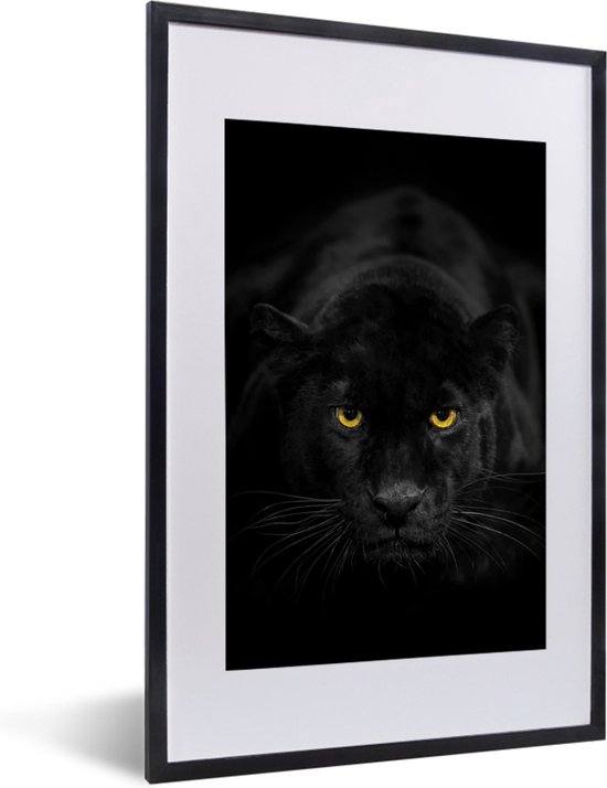 Fotolijst incl. Poster - Panter - Dieren - Zwart - Ogen - 40x60 cm ...