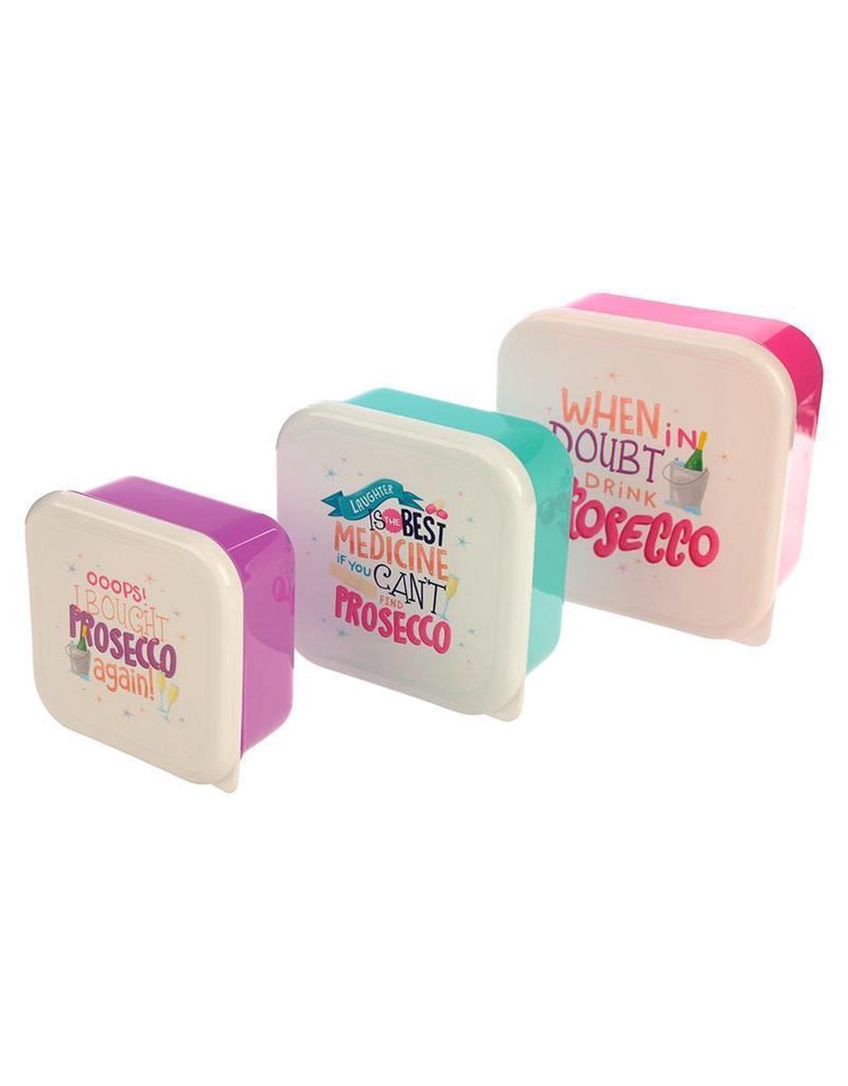 Set van drie doosjes met print prosecco | bol.com