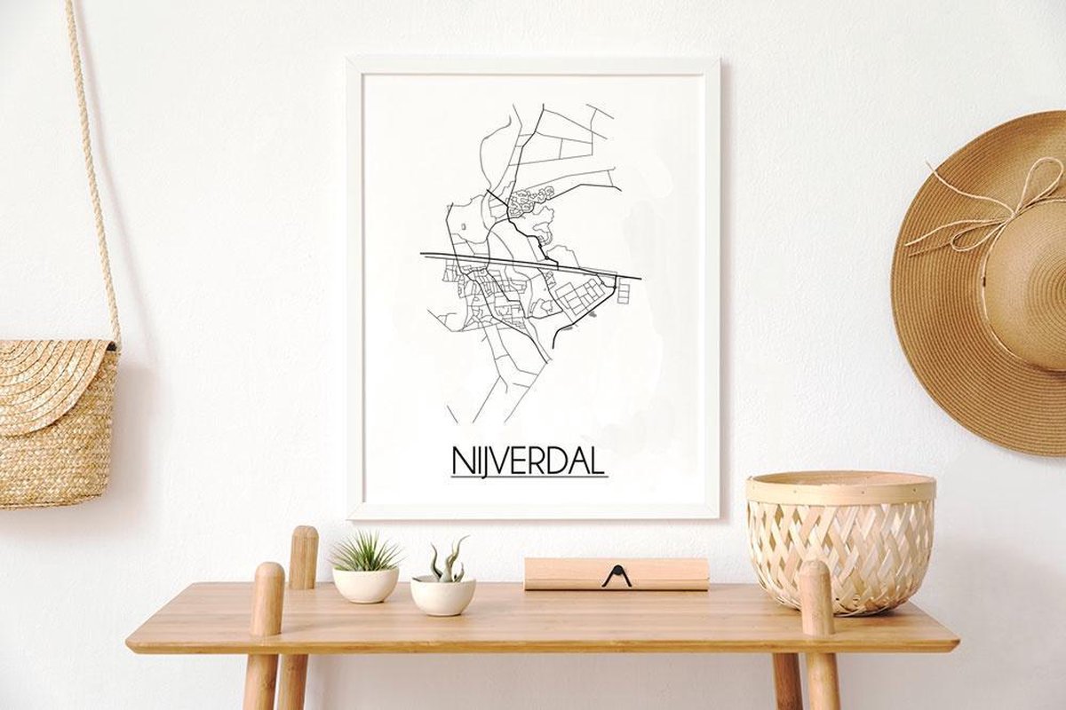 DesignClaud Nijverdal Map poster A3 poster (29,7x42 cm) | bol.com