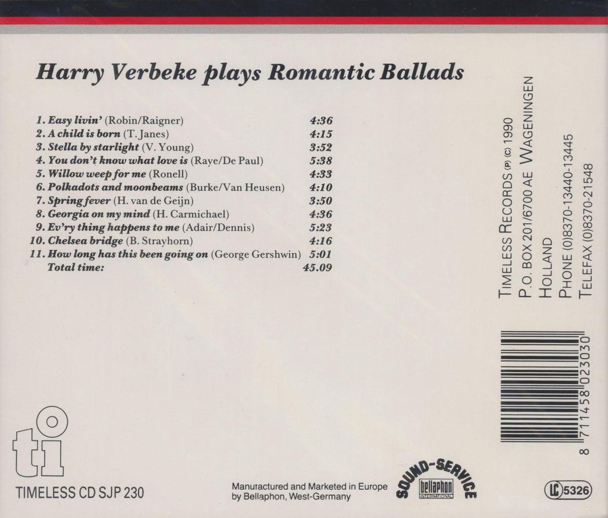 Romantic Ballads, Harry Verbeke | CD (album) | Muziek | bol.com