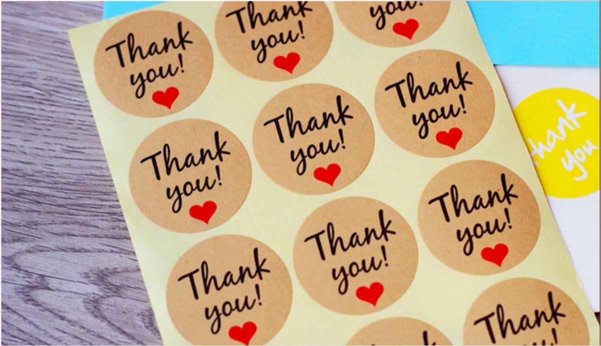 Thank you Stickers 12 stuks - Sluitstickers - Cadeaustickers - Kadostickers - Bruiloft... | bol.com