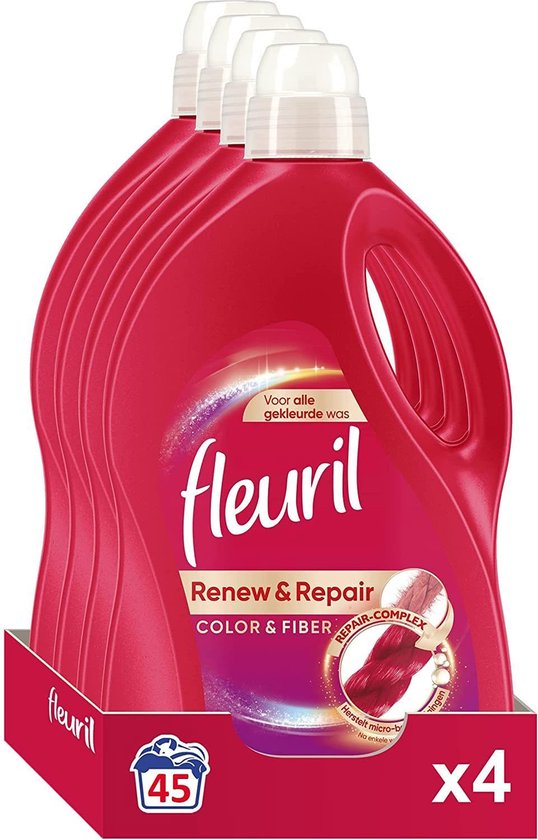 Fleuril Renew & Repair Color & Fiber Wasmiddel - Gekleurde Was - 4x45 ...