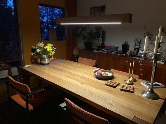 Ledwood - Balklamp 180 cm | Zwart - Hanglamp - Staalkabel ...