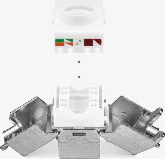 kwmobile 3 keystone adapters voor CAT6A kabels - Inclusief 3-poort ...
