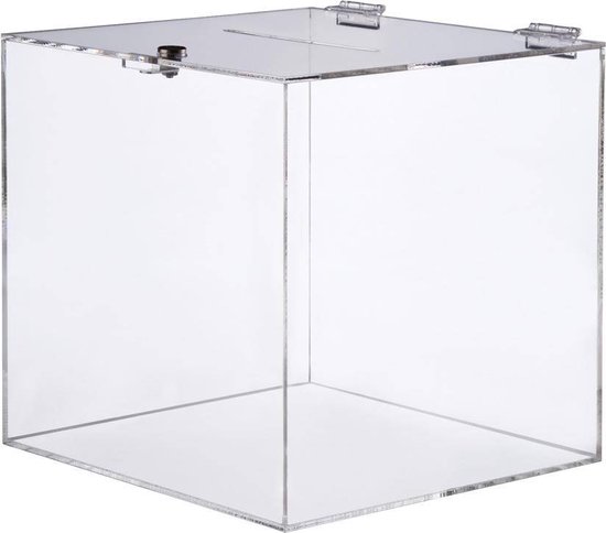 Plexi Box met Slot - Loterijbox - 20x20cm | bol