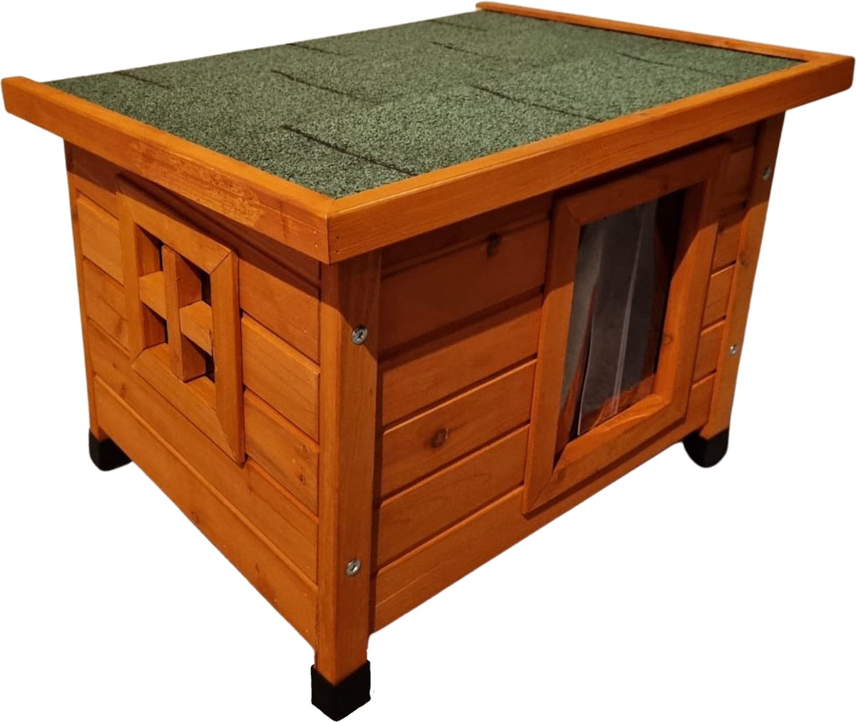 Kattenhuisje hout (57*45*43) met weersbestendig bitumen dak ...