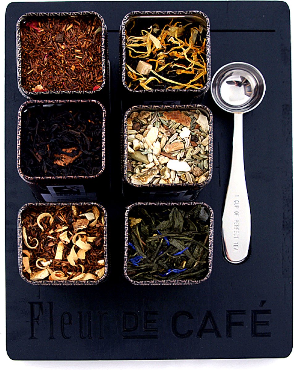 Luxe - Theedoos - Dienblad - Theedoos 6 vaks - Theedoos zwart - Thee ...