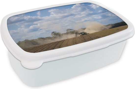 Broodtrommel Wit - Lunchbox - Brooddoos - Tractor - Lucht - Bodem ...