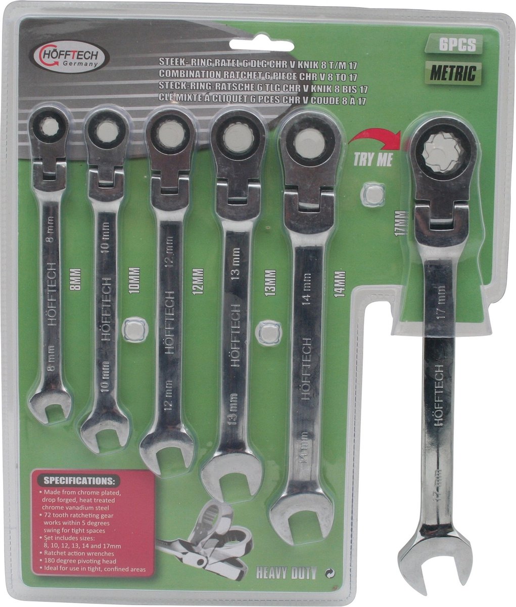 Hofftech Steek - Ring Ratel Knik - 8 mm tot en met 17 mm | bol.com