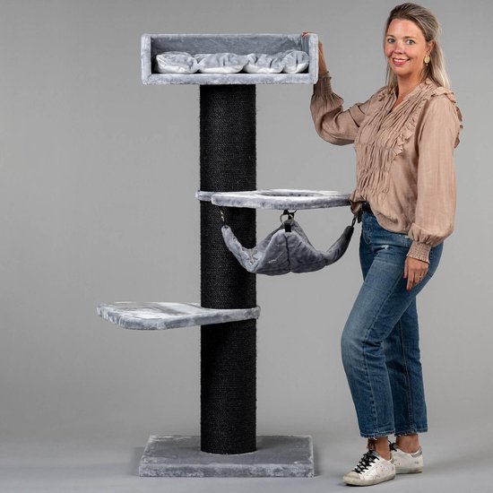 Krabpaal voor Grote Katten Royalty Crown Blackline Lichtgrijs Grijs van ...