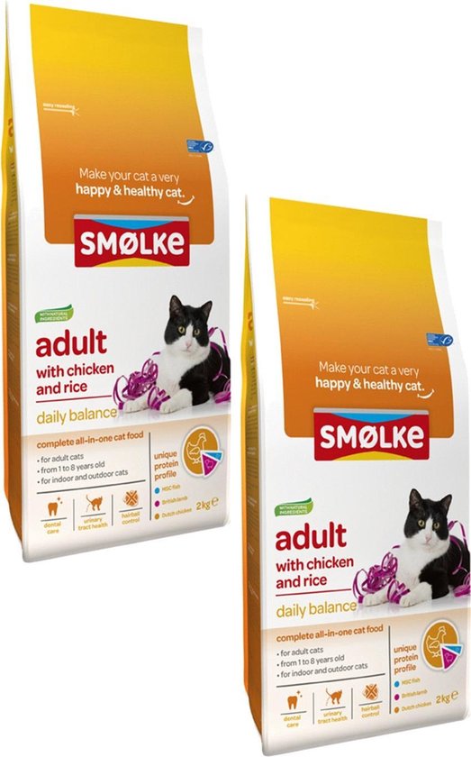 Smolke adult chicken&rice - 2 ST à 2 KG | bol.com
