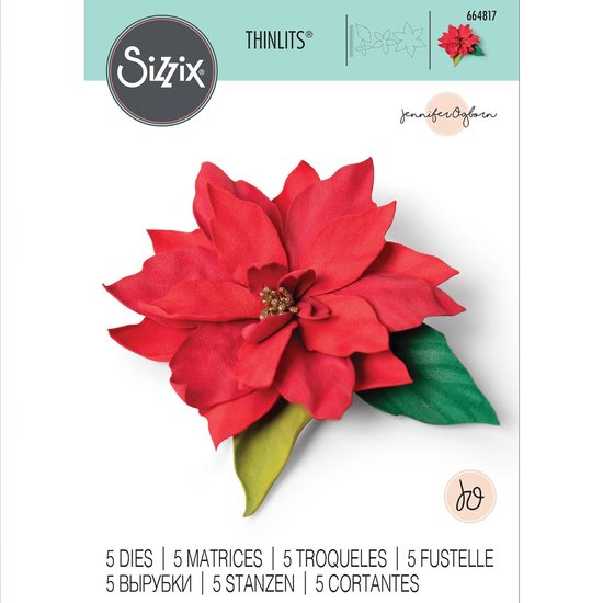 Sizzix Thinlits Snijmal Set - Elegant Poinsettia - 5 stuks | bol