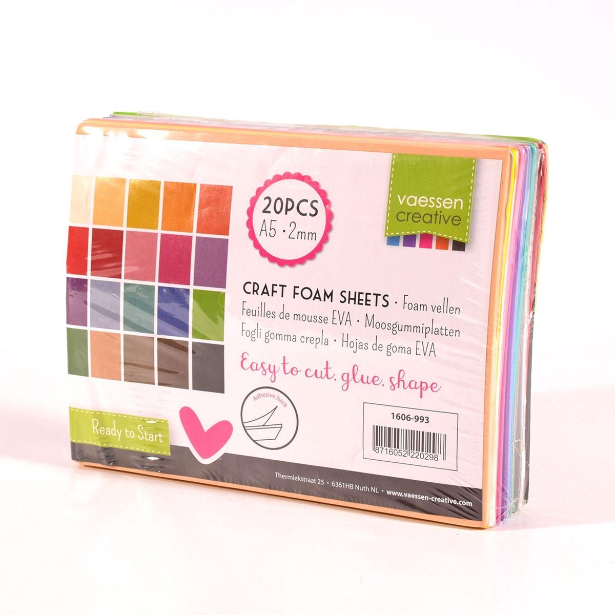 Vaessen Creative Foam - Zelfklevend - 2mm - A5 - 20 stuk | bol.com