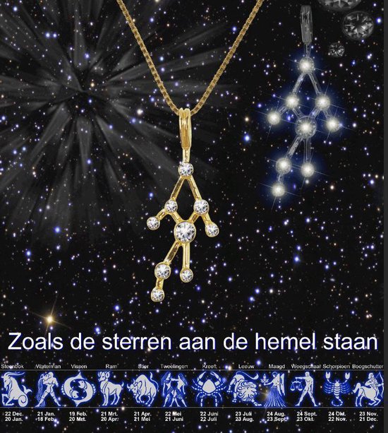 BOOGSCHUTTER sterrenbeeld ketting - gouden hangertje met de exacte ...