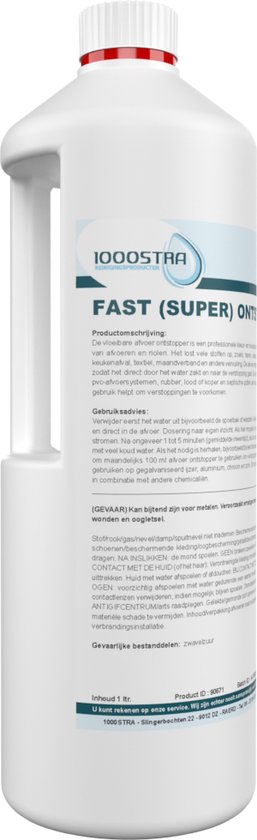 12 × 1 Liter Fast industriële ontstopper - professionele vloeibare ...
