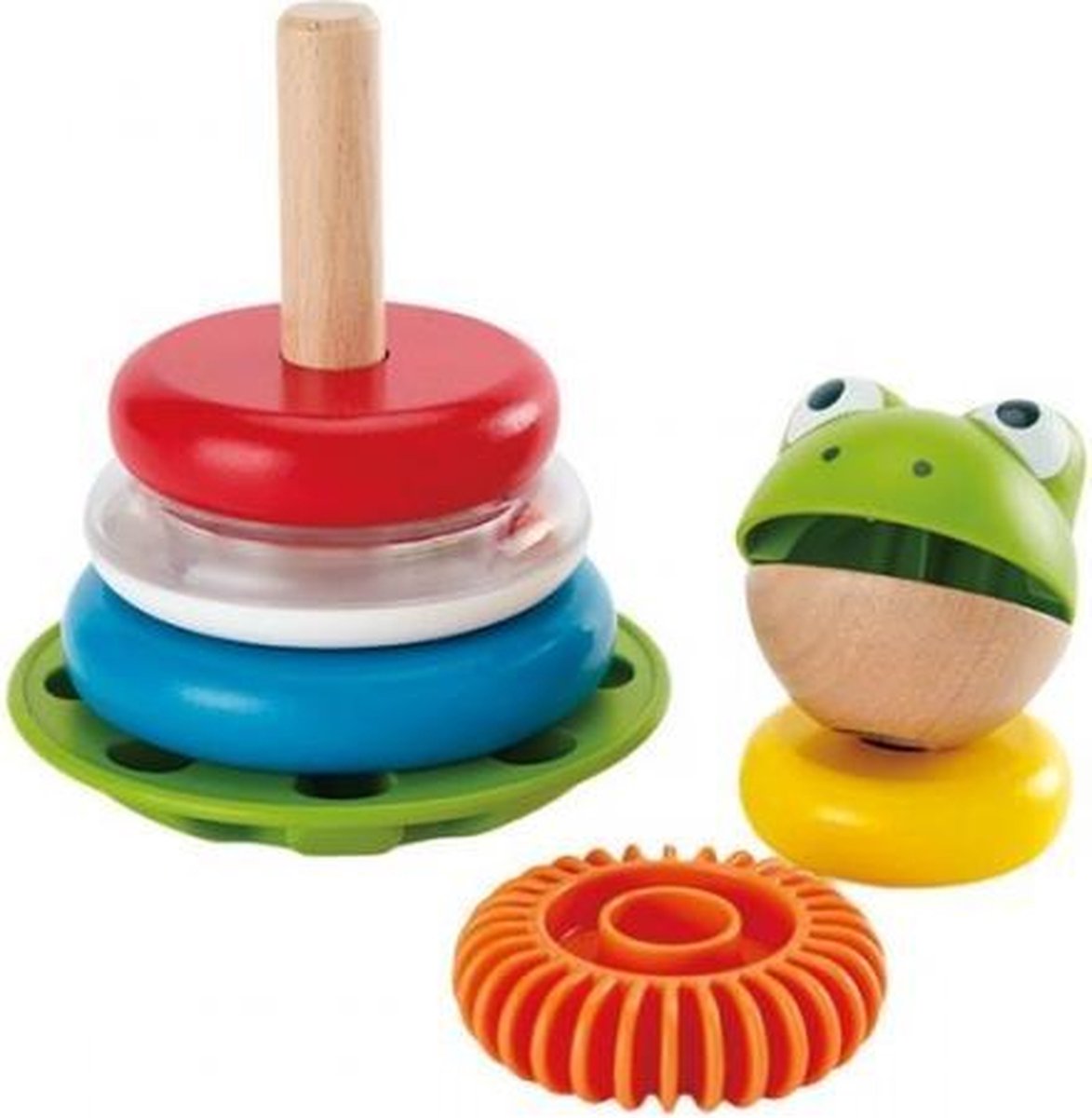 houten stapelringen kikker 7-delig | bol.com