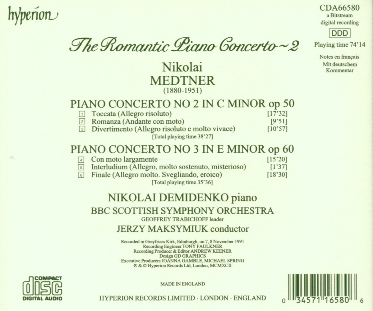Nikolai Demidenko, BBC Scottish Symphony Orchestra, Jerzy Maksymiuk - Medtner:... | bol.com