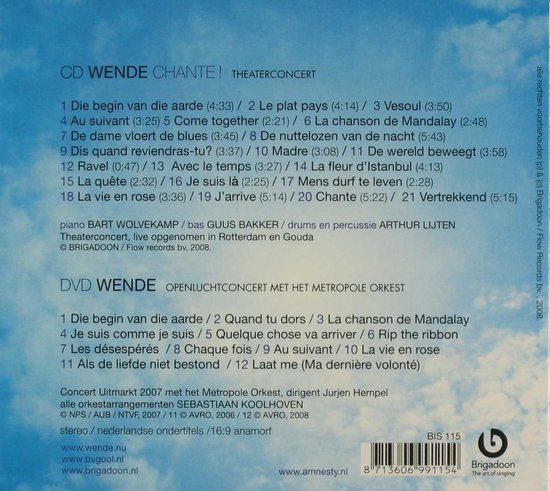 Wende - Chante (2 CD), Wende | Muziek | bol