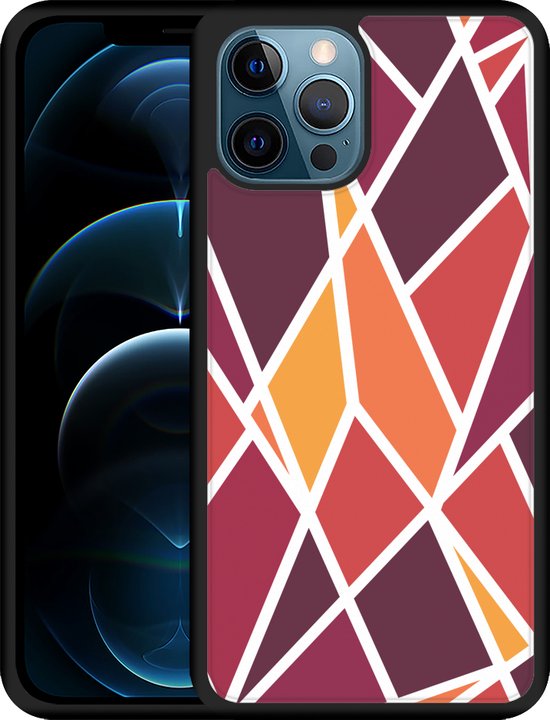 iPhone 12 Pro Max Hoesje - Design op Glas - Colorful Triangles ...