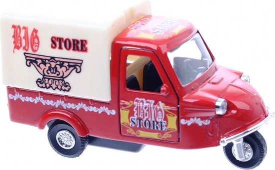 Metalen Auto: Driewieler 10 cm Rood | bol.com