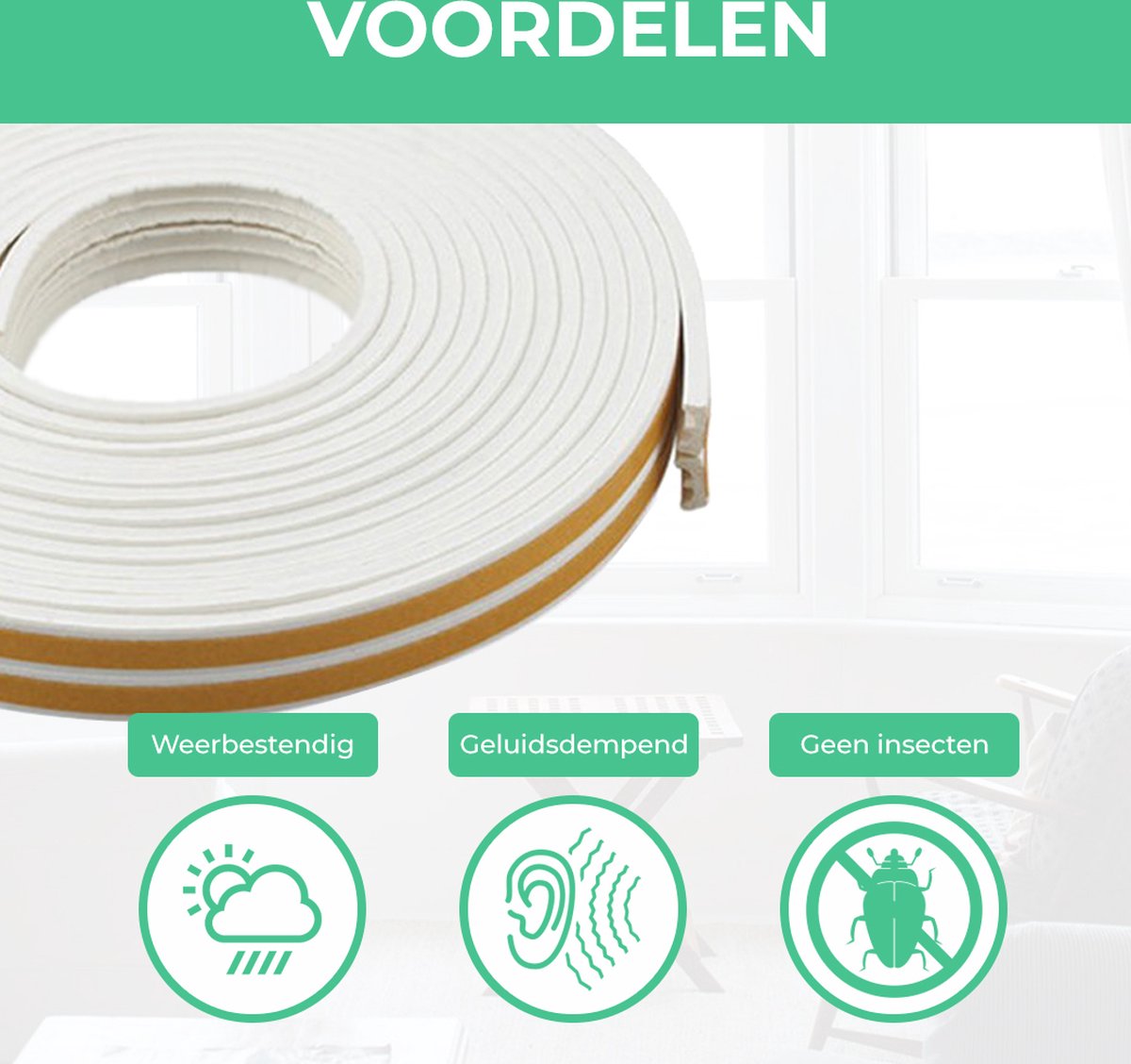 Tochtband Premium - Extra goede kwaliteit - 10 meter - Tochtband ...