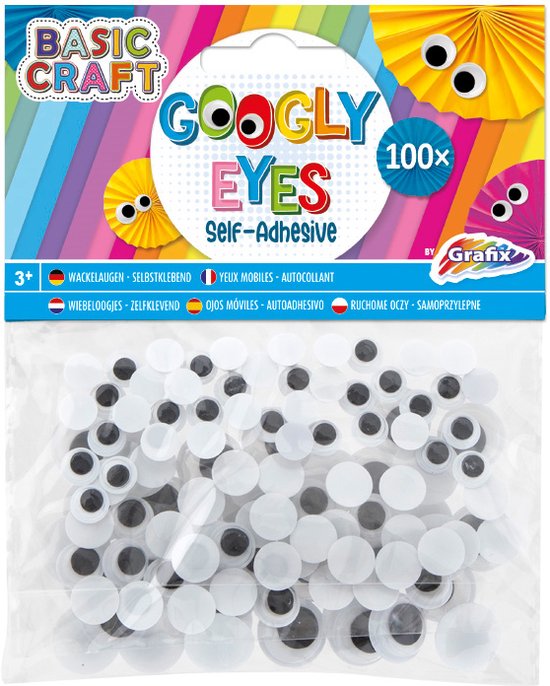 Wiebeloogjes - Sticker/ zwart wit - Googly Eyes - Plakoogjes -Plak ...