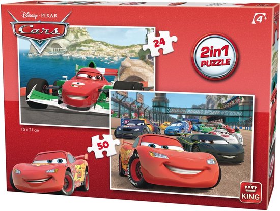 Disney 2 in 1 Puzzel - 24 en 50 stukjes Cars - King - Kinderpuzzel ...