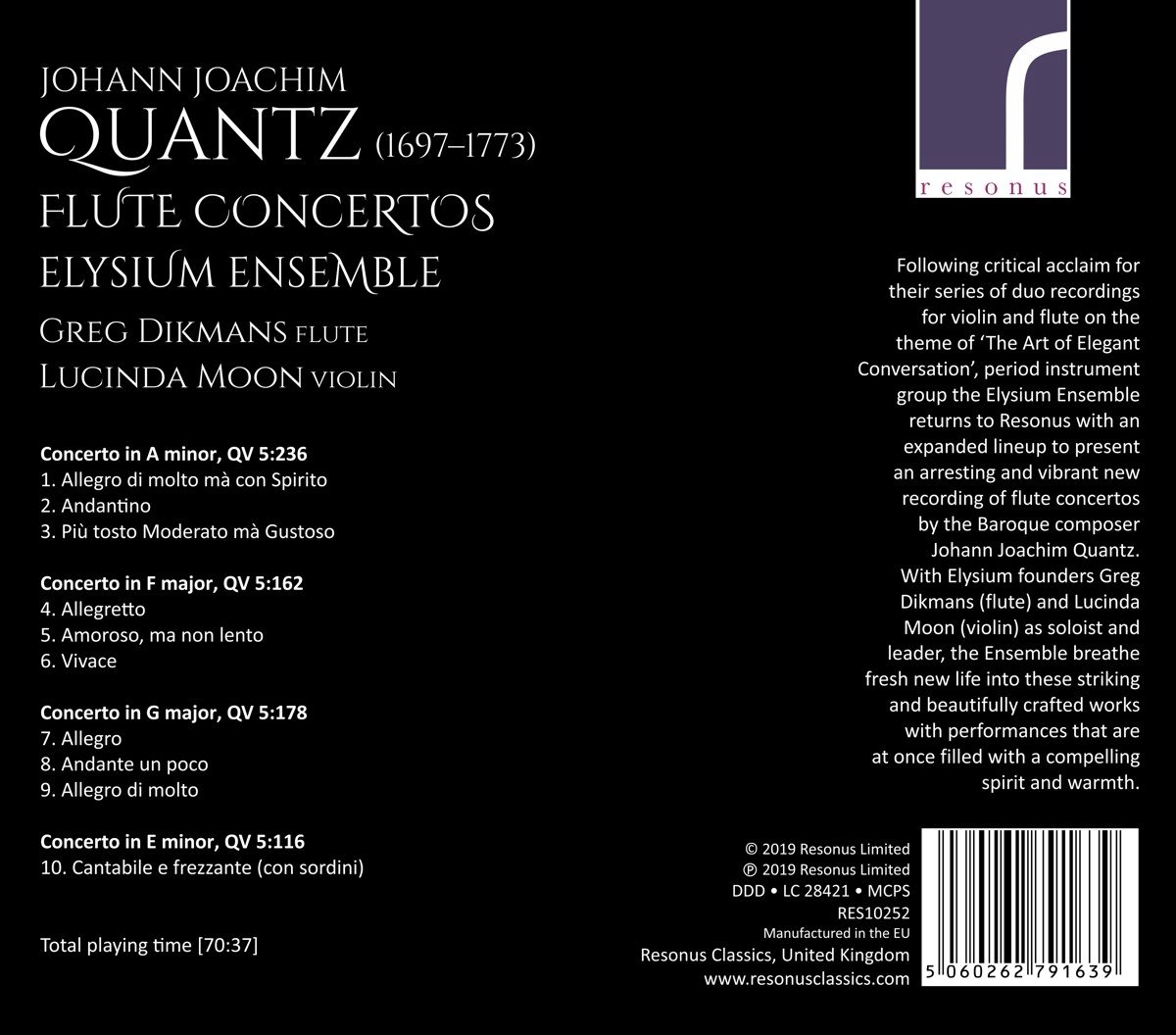 Elysium Ensemble Greg Dikmans - Johann Joachim Quantz Flute Concert (CD), Lucinda Moon... | bol.com