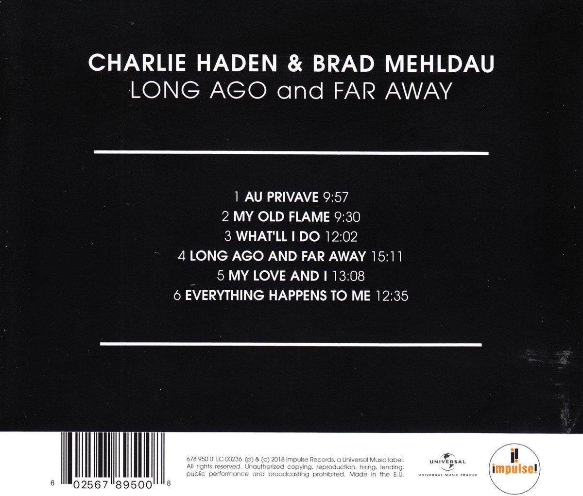 Charlie Haden & Brad Mehldau - Long Ago And Far Away (Live) (CD), Brad ...
