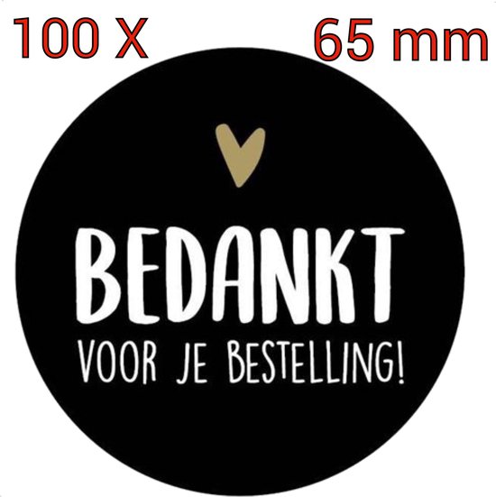 100 Sluitstickers XXL 65mm-Thank You Stickers-Sluitzegel-XXL-Bedankt Stickers-Bedankt... | bol