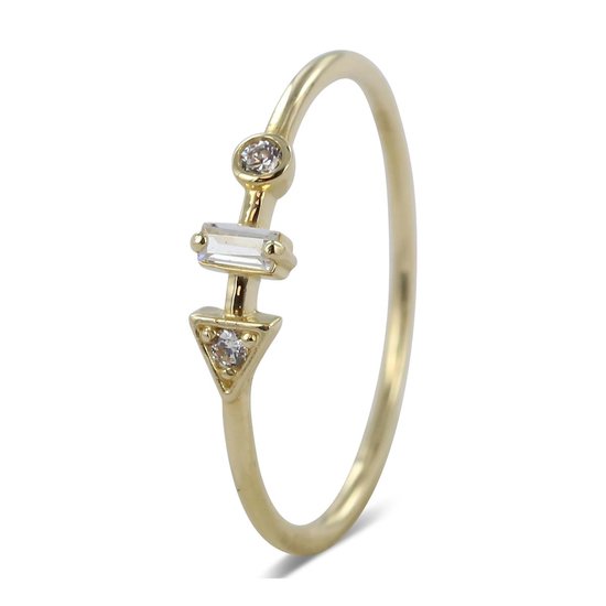 Silventi 9NBSAM-G210260 Gouden Ring - Dames - Fantasie - 3 Zirkonia ...