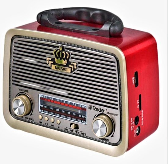 Retro Design Radio. -Bluetooth speaker- USB SD-TF ingang- Vintage | bol.com
