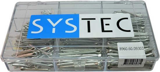 SYSTEC assortimentsdoos splitpennen - verzinkt - 9 maten - DIN 94 (580 ...