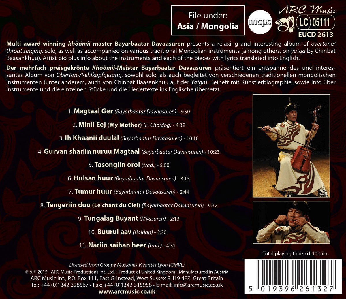 Bayarbaatar Davaasuren - The Art Of Mongolian Khoomii (Throat Singing ...