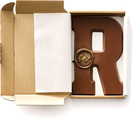 De Bonte Koe Chocolade | handgemaakte Chocoladeletter 'R' | Melk | 1 x ...