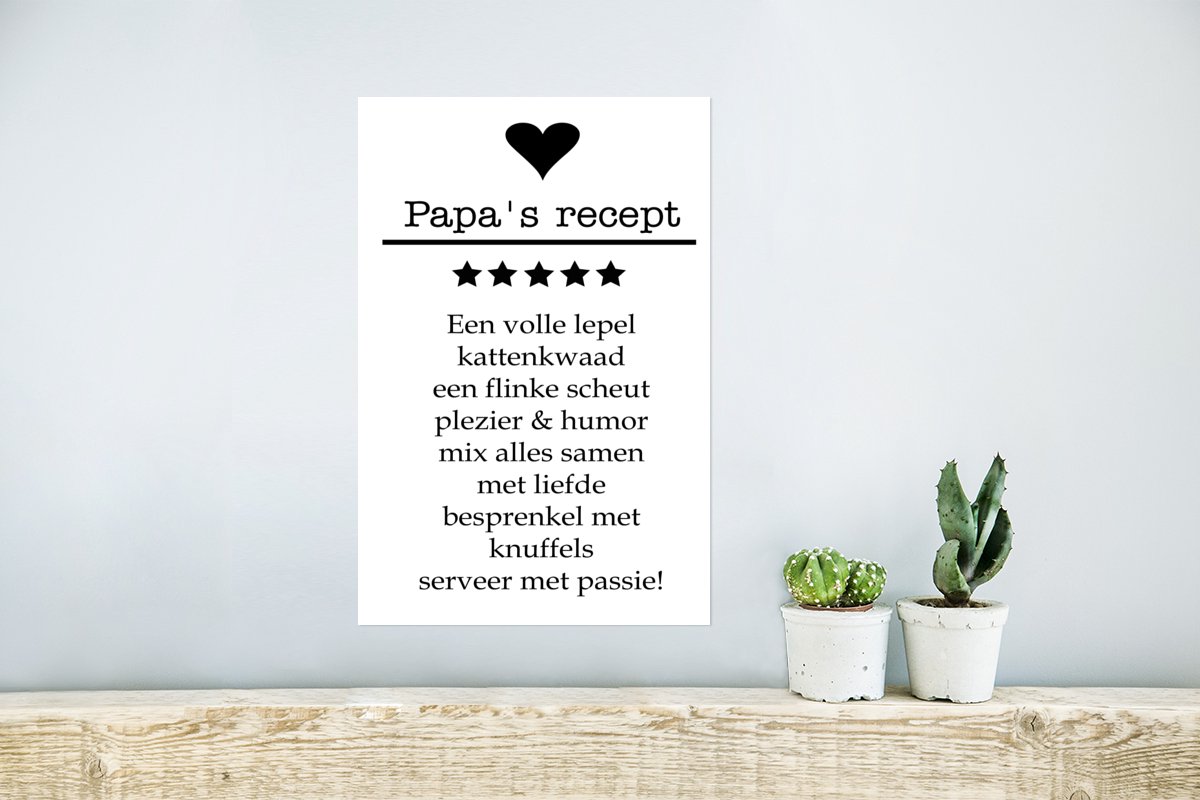 Poster Spreuken - Papa's recept - Quotes - Papa - 20x30 cm | bol.com