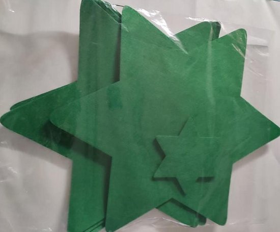 sterrenpakket groen vilt diameter 40 en 13 cm 2 formaten zilver papier ...