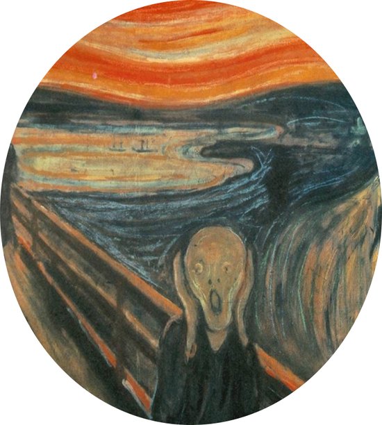 De Schreeuw, Edvard Munch - Foto op Dibond - ⌀ 80 cm | bol.com