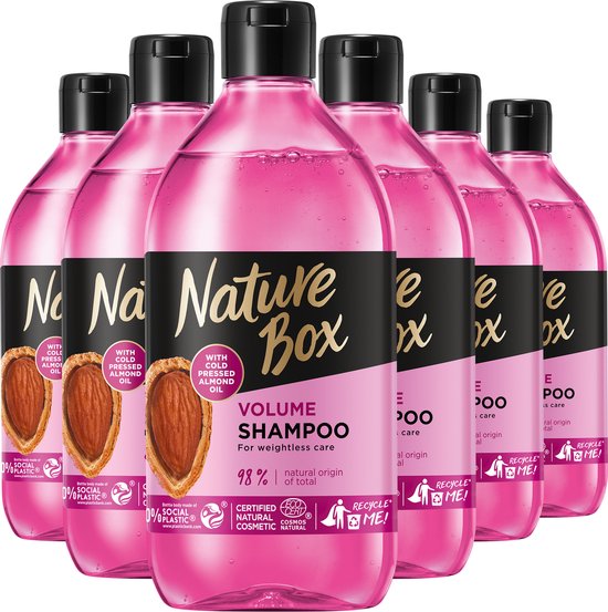 Nature Box Almond Shampoo 6x 385 ml - Grootverpakking | bol.com