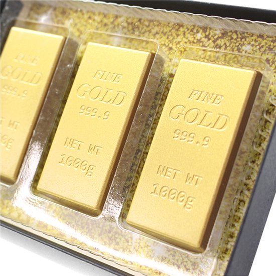 3 Chocolade Goudstaven - 75 gram per doosje - 3 goudstaven per doosje ...