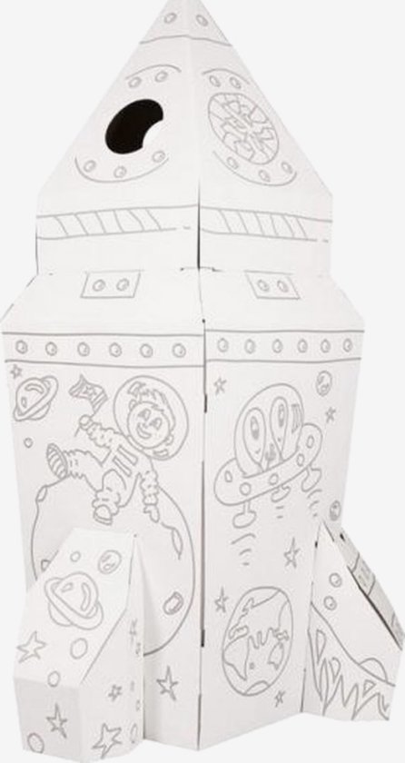 Small Foot - Kartonnen Speelhuis Raket, 105x105x169cm | bol